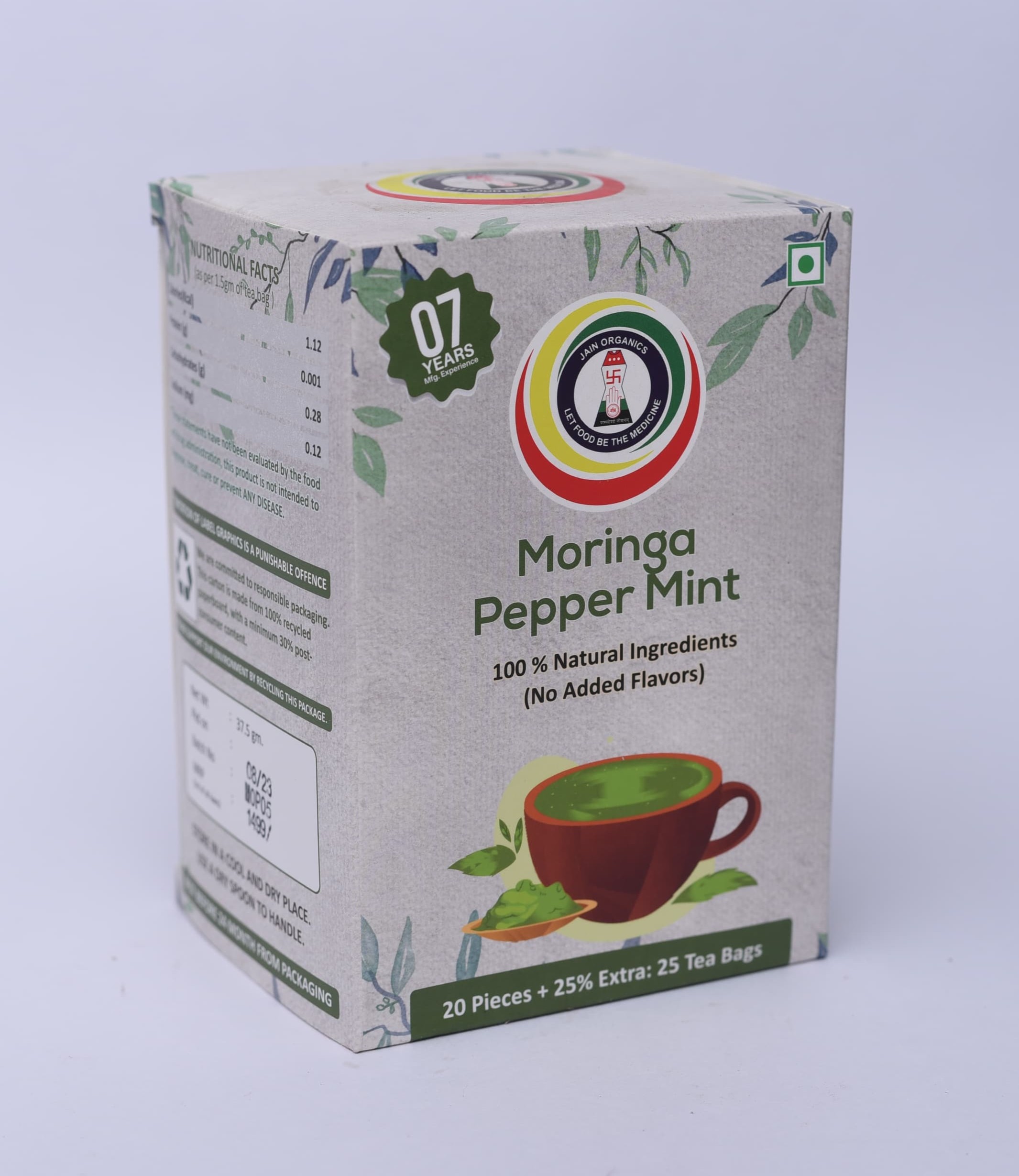 Moringa Pepper Mint 20 + 25% Extra 25 Tea Bag – jainorganics.in